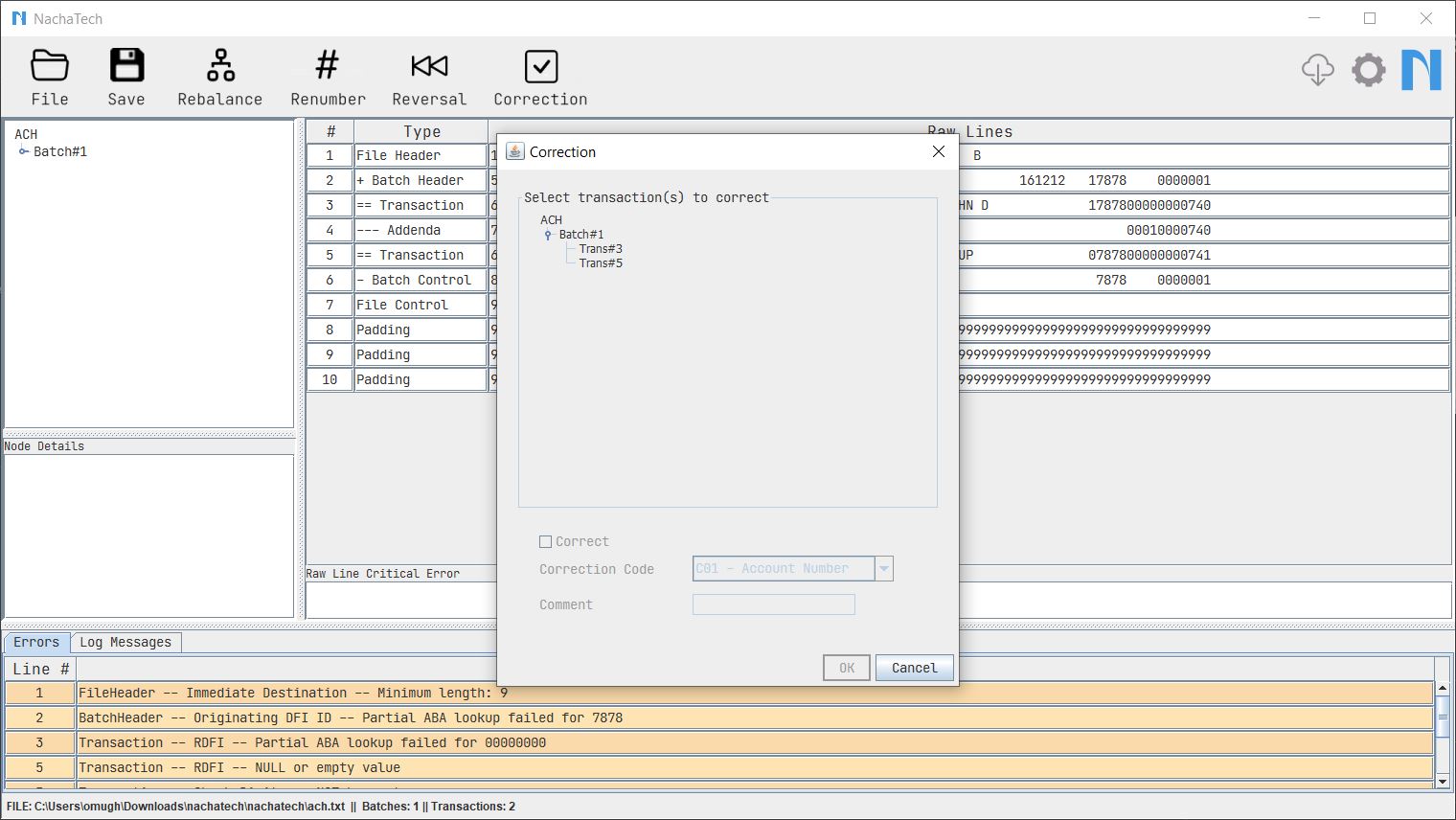 ACH Genie - ACH File Editing and Validation Software